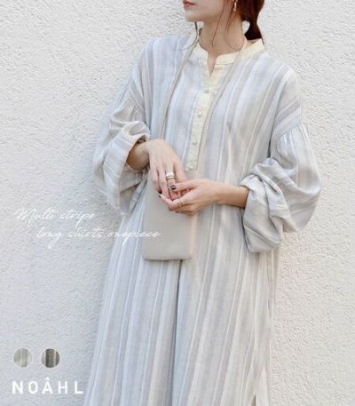マルチストライプロングシャツワンピース | NOAHL(ノアル)公式通販 マルチストライプロングシャツワンピース | NOAHL(ノアル)公式通販